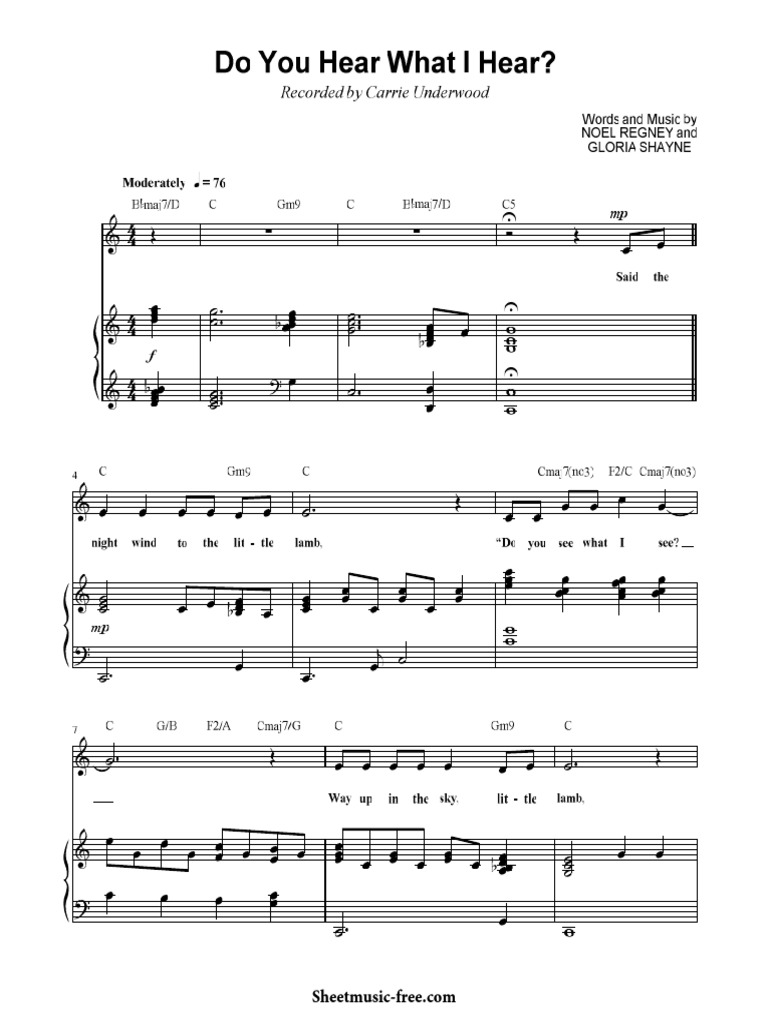 Do You Hear What I Hear Sheet Music Christmas Carol SheetMusic | PDF