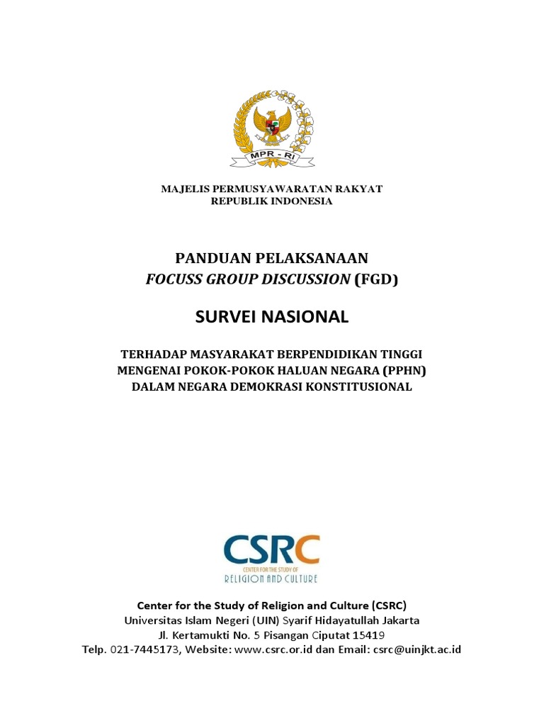 Panduan Kegiatan FGD | PDF