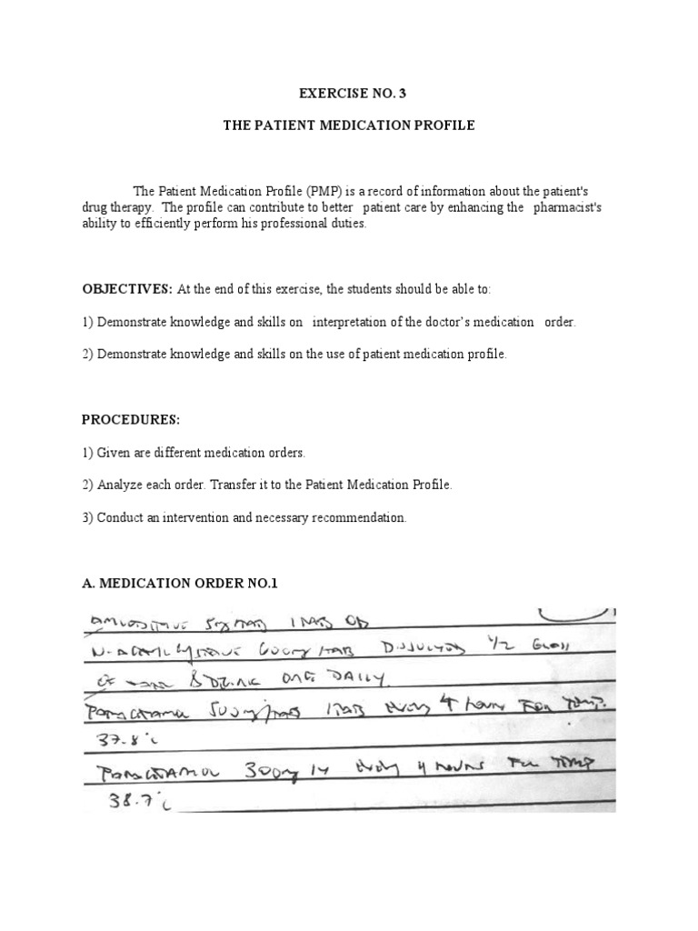 Patient Medication Profile Overview | PDF | Pharmacy | Chemistry