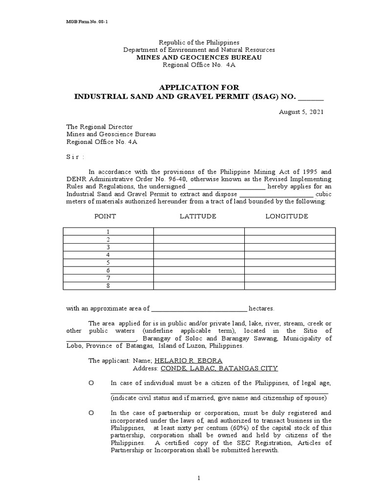 Application Form Isag Permit | PDF | Citizenship | Justice