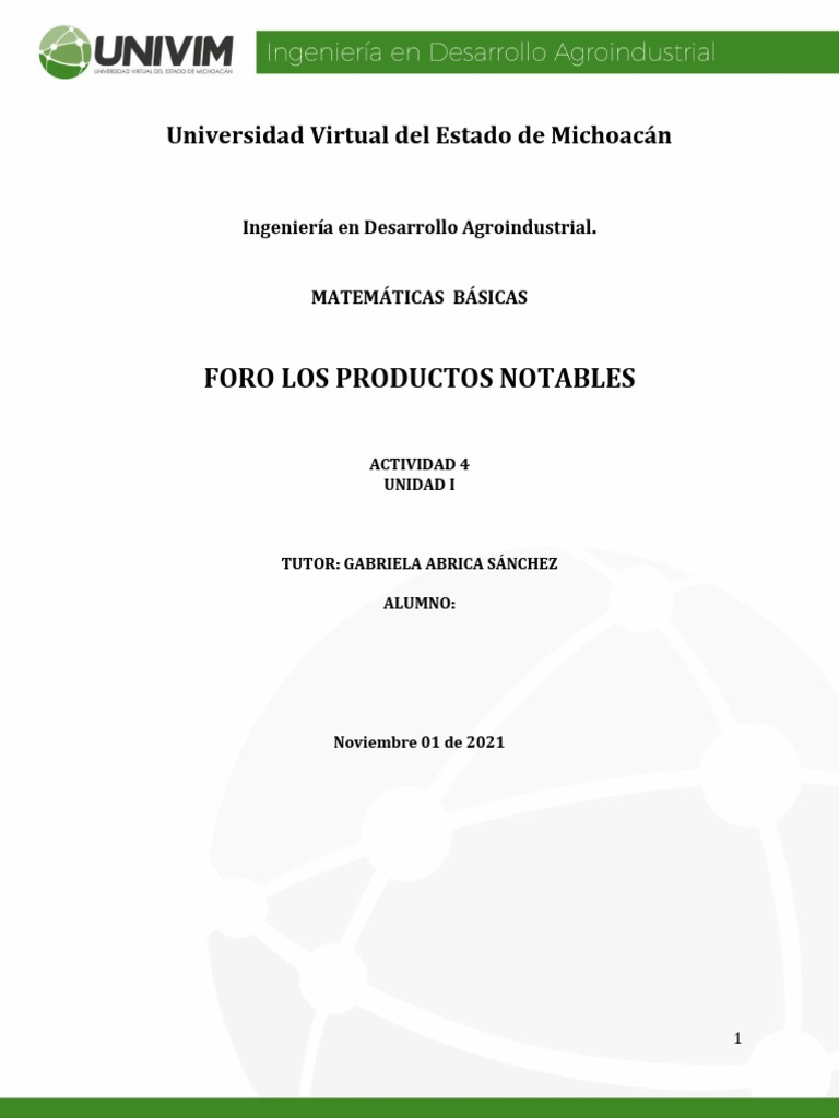 RDíaz - Actividad 4 Foro Productos Notables | PDF