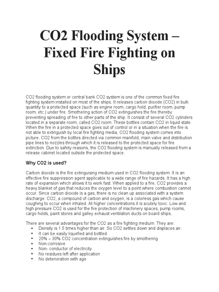 Fixed Co2 Fire Fighting System | PDF | Carbon Dioxide | Valve