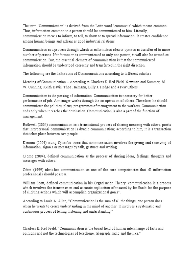 Communication | PDF | Communication | Information