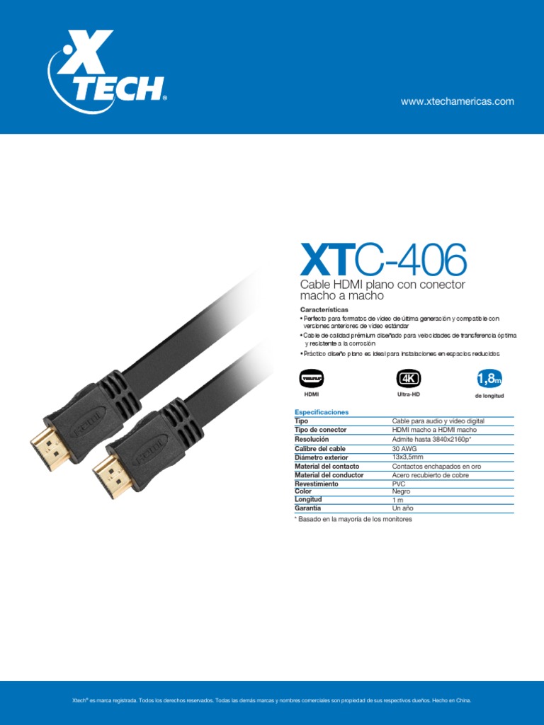 XTC-406 Datasheets SPA | PDF | Hdmi | Electrónica