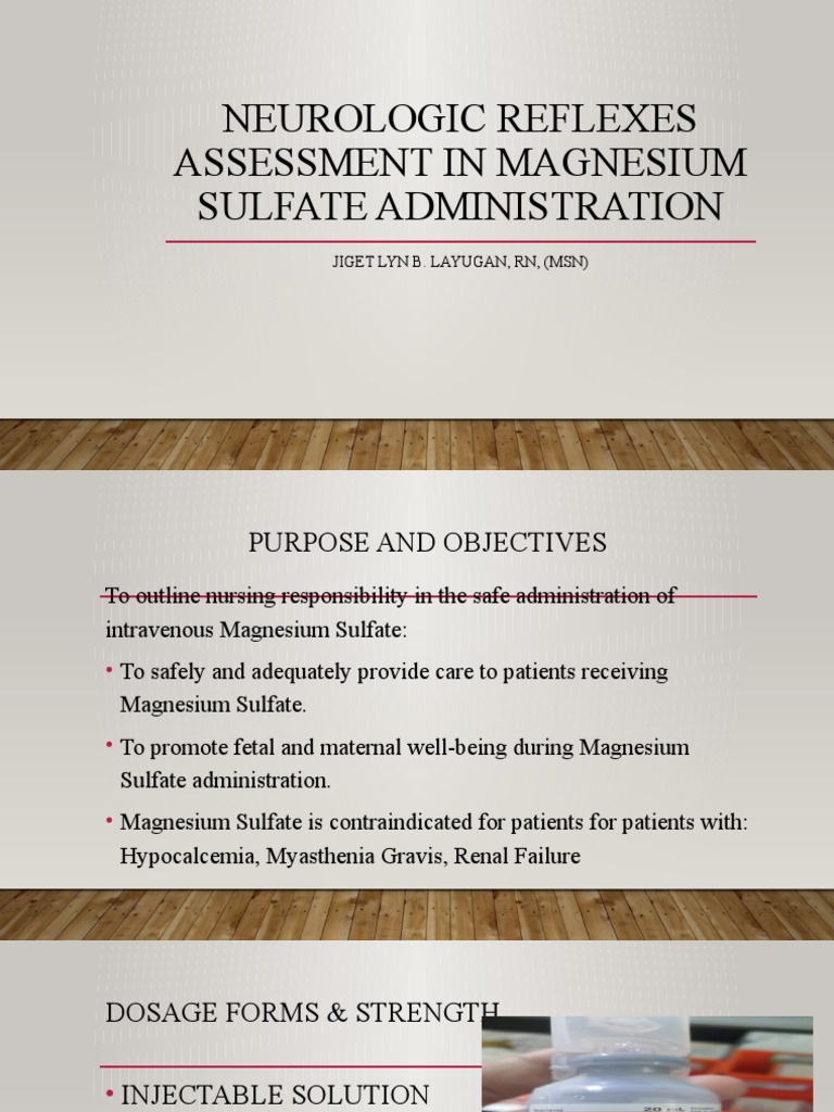 Neurologic Reflexes Assessment in Magnesium Sulfate Administration ...