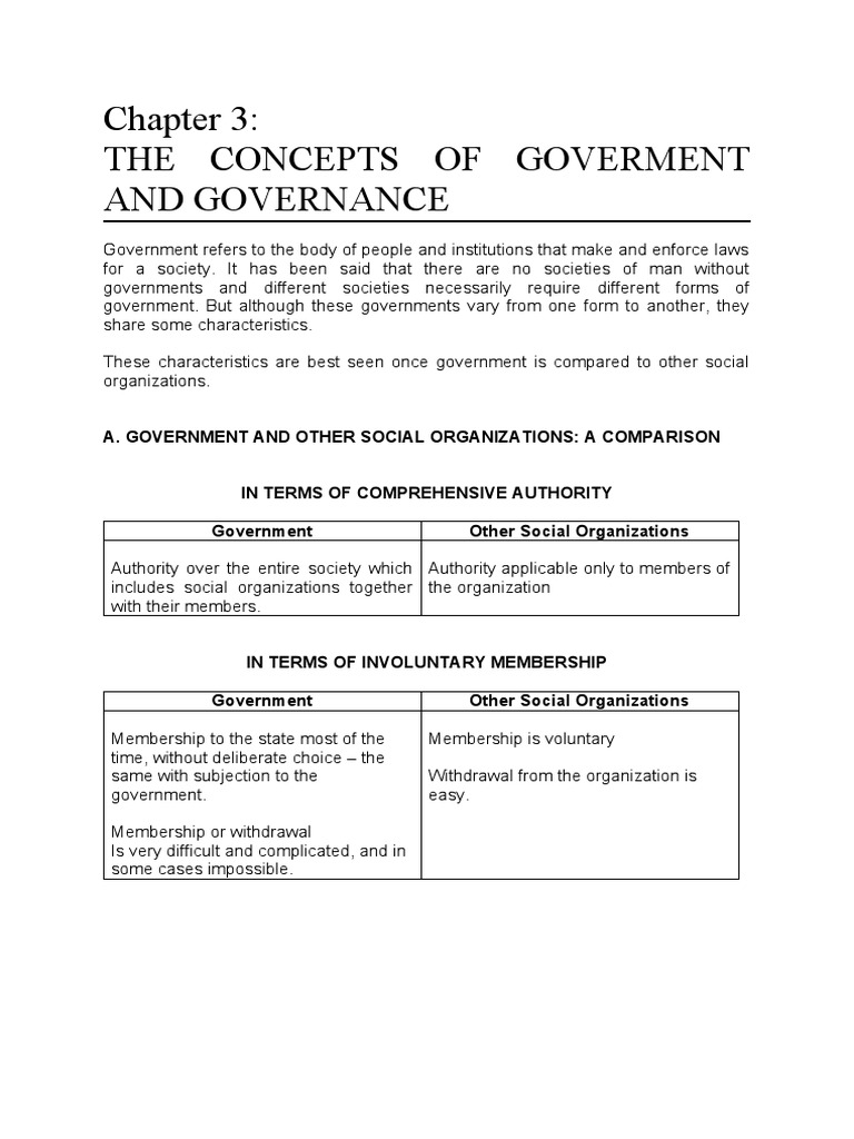 Government Concepts and Characteristics | PDF | World Politics ...