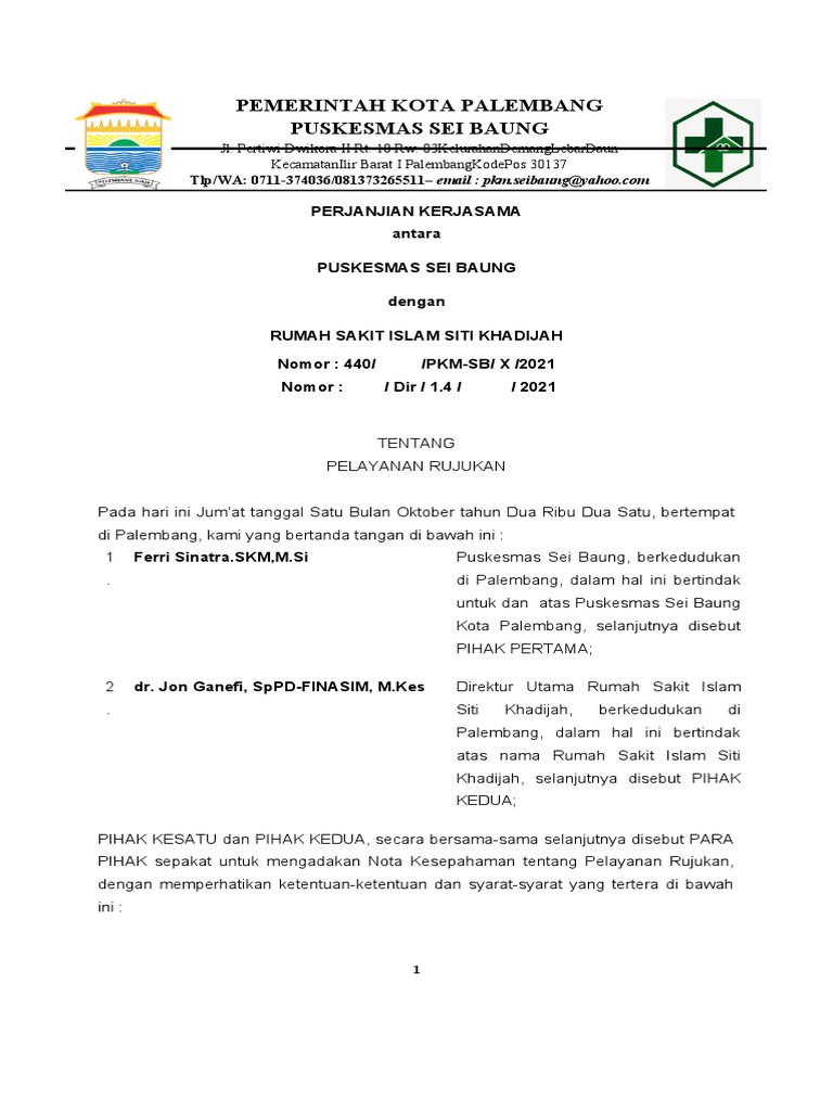 5.mou Rs Islam Siti Khadijah | PDF