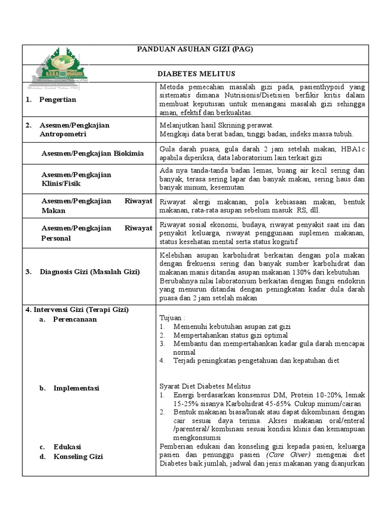 Panduan Asuhan Gizi | PDF