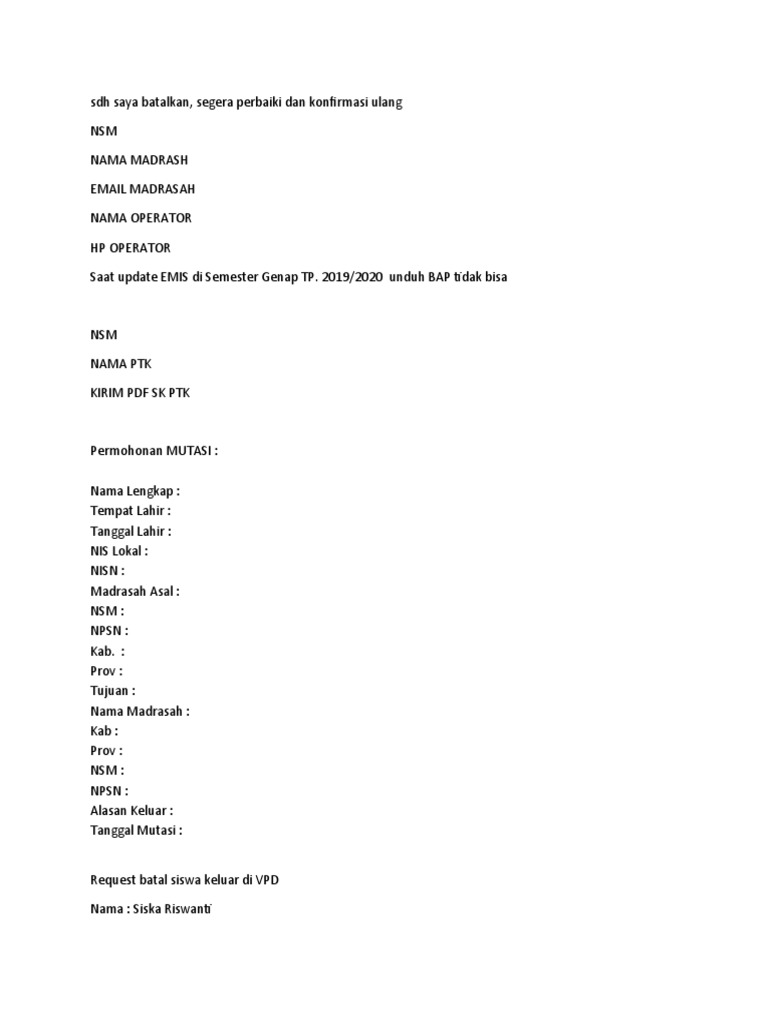 Panduan Perbaikan Data Siswa EMIS | PDF | Karier & Perkembangan