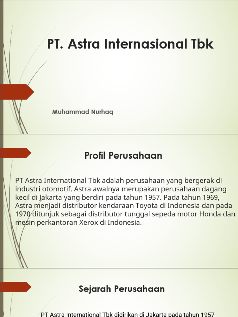 PT Astra Internasional Tbk Profil | PDF