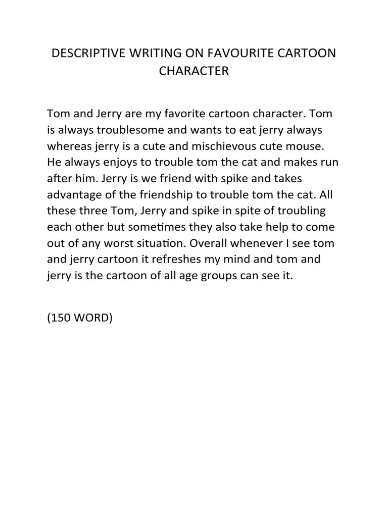 My Favorite Cartoon: Tom and Jerry | PDF