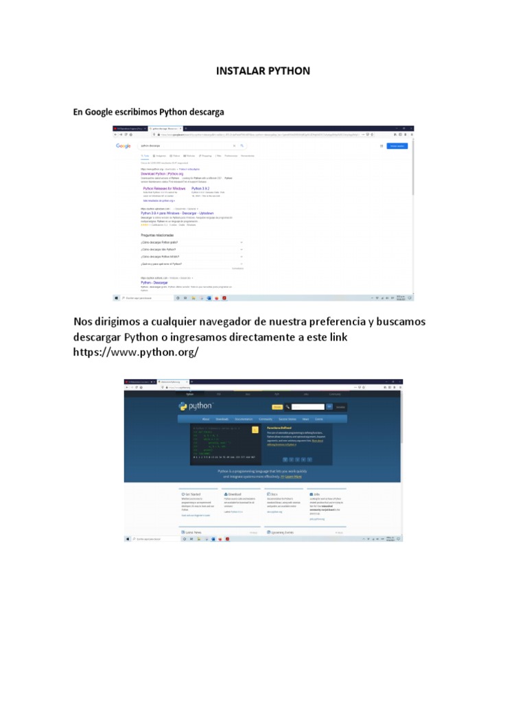 Guía paso a paso para instalar Python en Windows | PDF