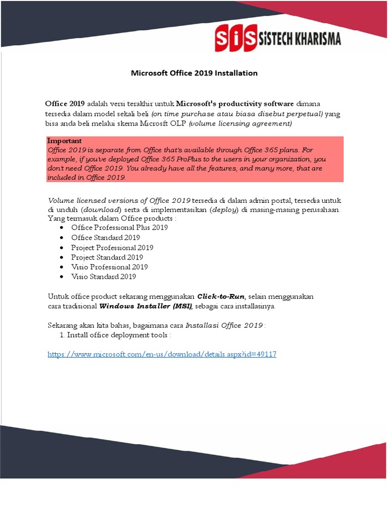Guide Install Office 2019 | PDF
