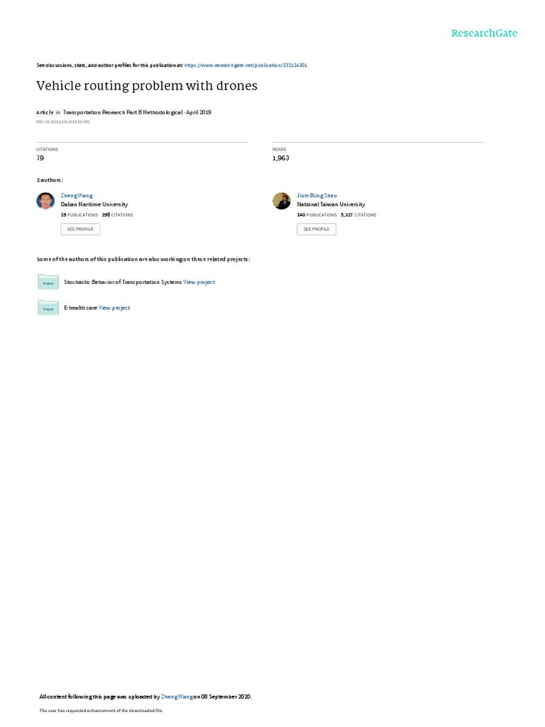 Vehicle Routing Problem with Drones Solved Using Branch-and-Price | PDF ...