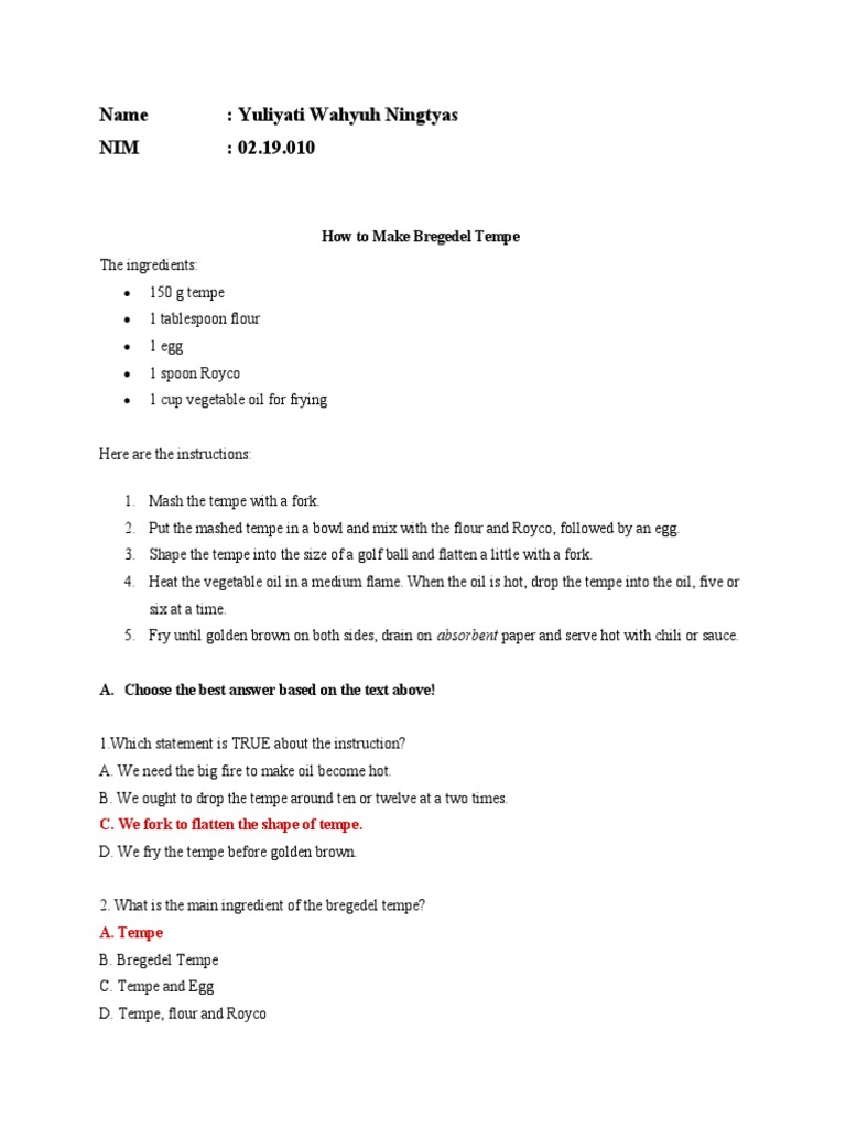 Bregedel Tempe and Flannel Rose Ring Guide | PDF | Foods | Cooking