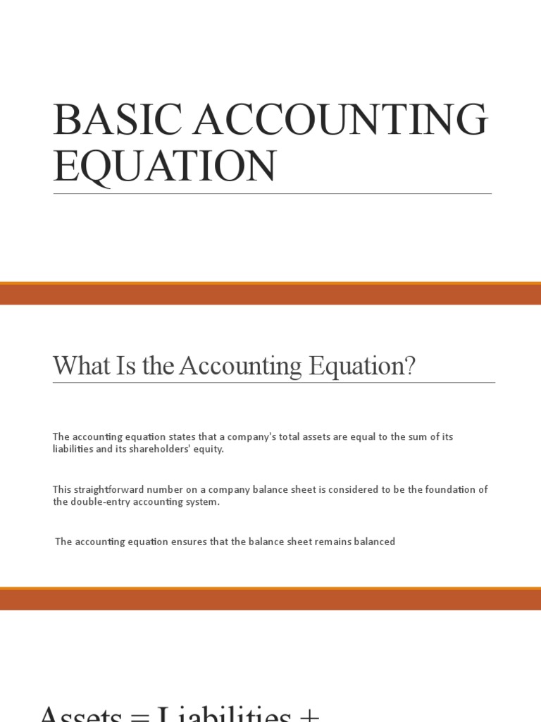 Basic Accounting Equation | PDF