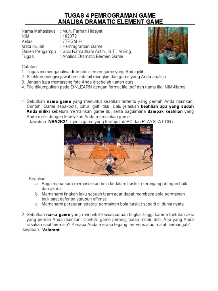 Tugas Pemrograman Game Deadline Besok | PDF | Olahraga & Rekreasi