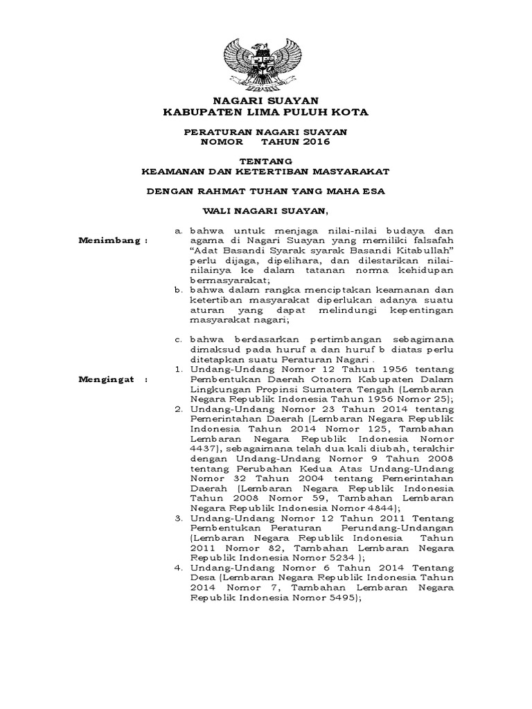 PERNAG Ketertiban | PDF