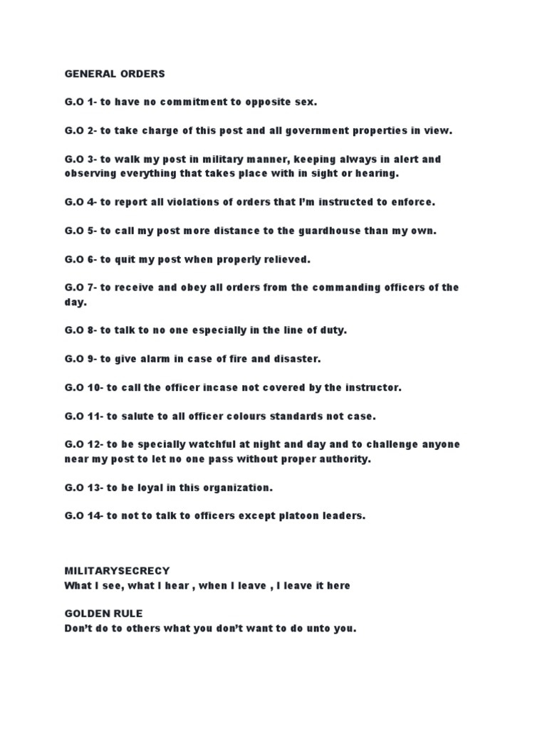 General Orders | PDF | History