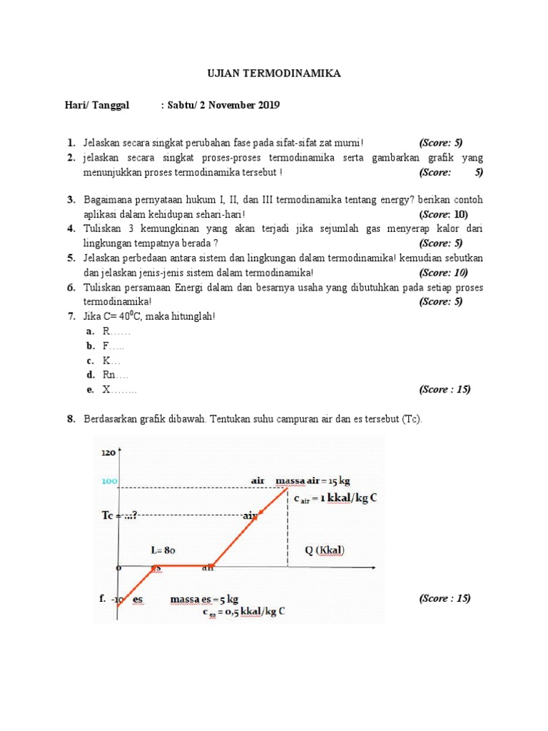 Ujian Termodinamika | PDF