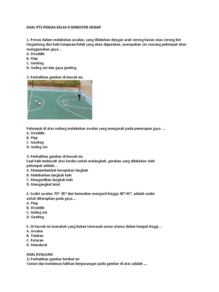 Soal Pts Penjas Kelas 9 Semester Genap | PDF | Olahraga & Rekreasi