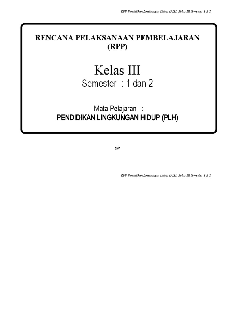 RPP PLH 3 | PDF