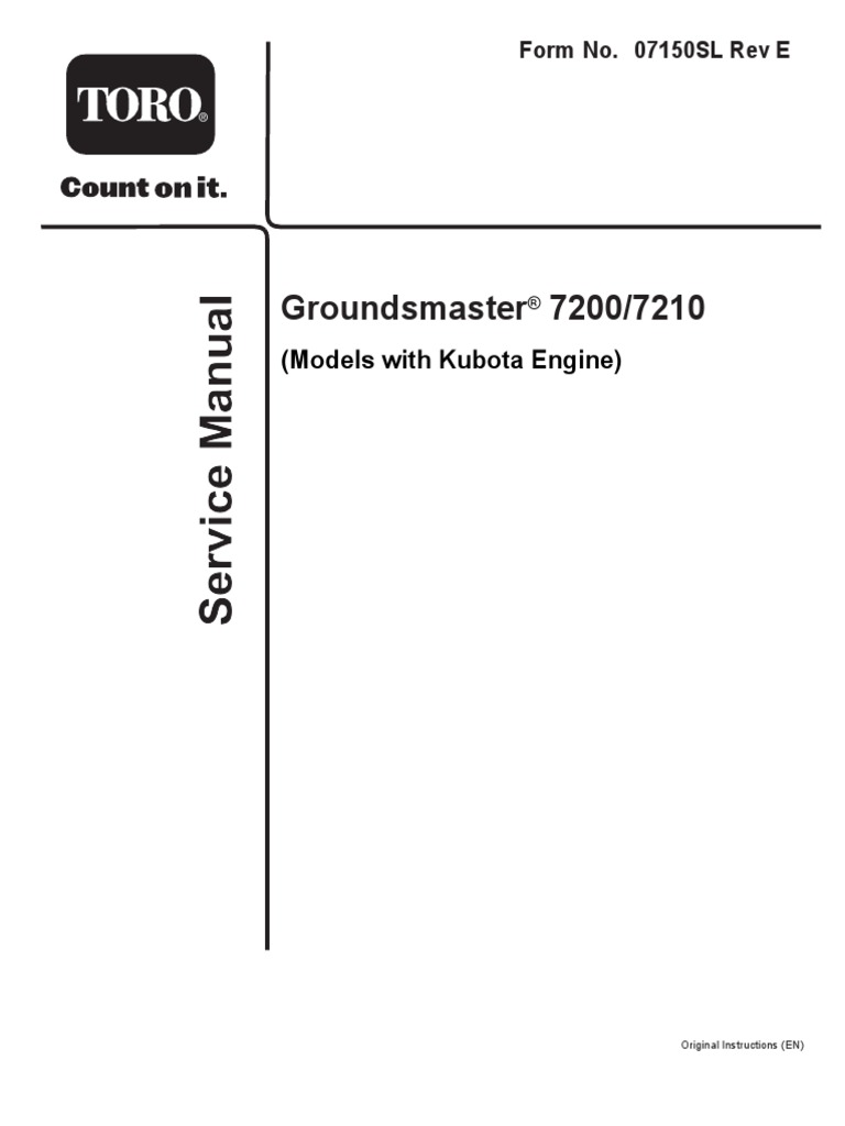 Toro Groundsmaster 7200-7210 Service Manual | PDF | Screw | Nut (Hardware)