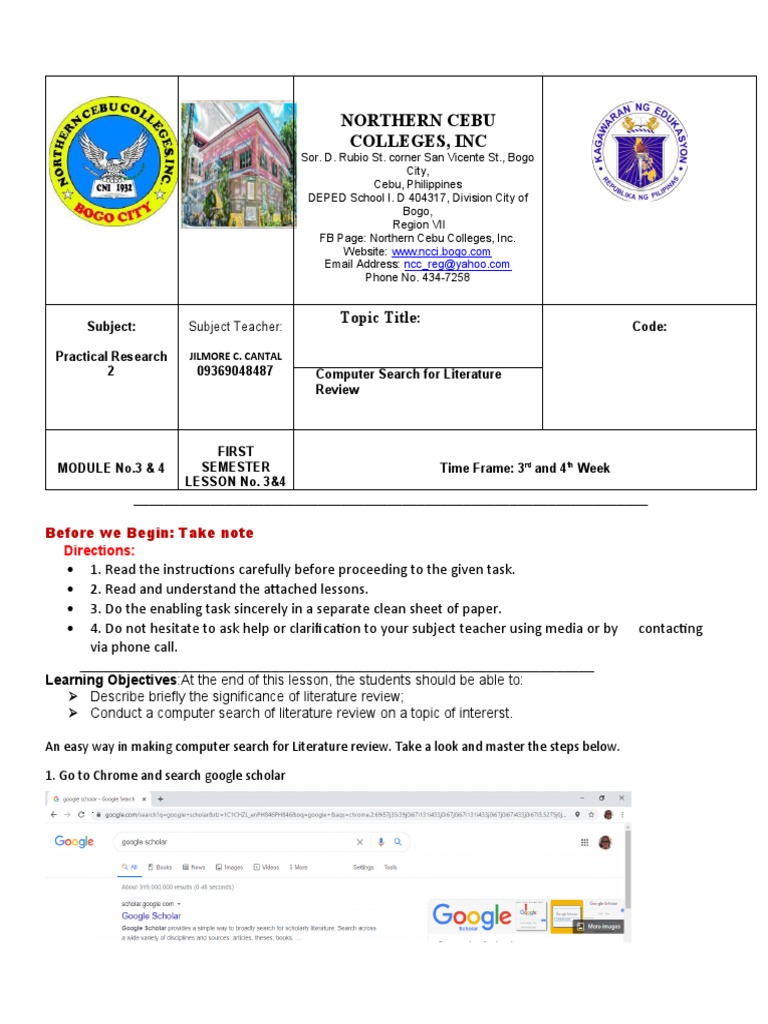 Northern Cebu Colleges, Inc: Topic Title | PDF | Internet | Communication