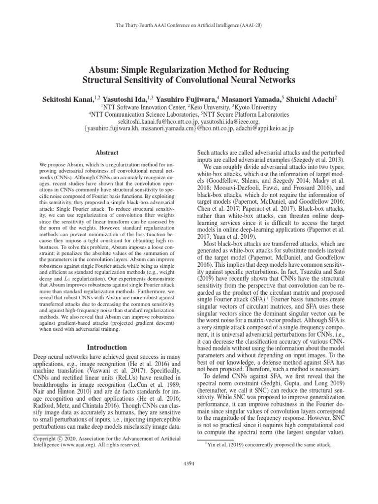 Absum: Simple Regularization Method For Reducing Structural Sensitivity ...