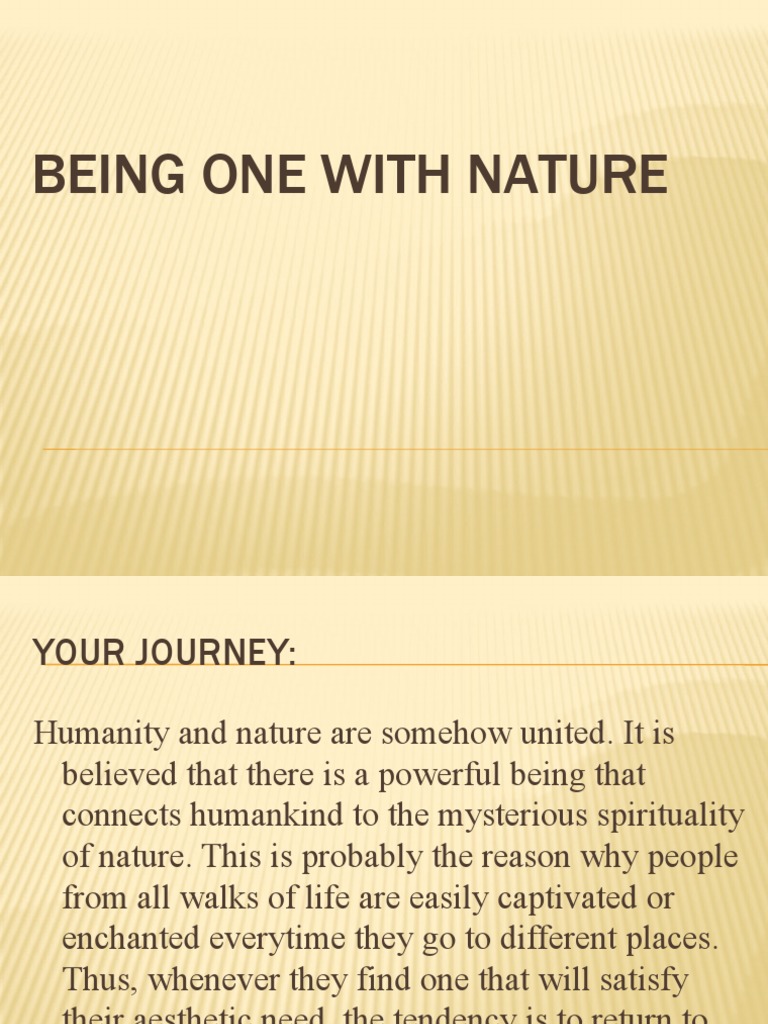 Being One With Nature | PDF | Art | Self-Improvement