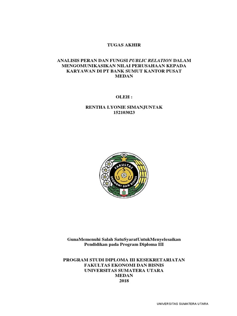 Peran Public Relation di Bank SUMUT | PDF | Seni