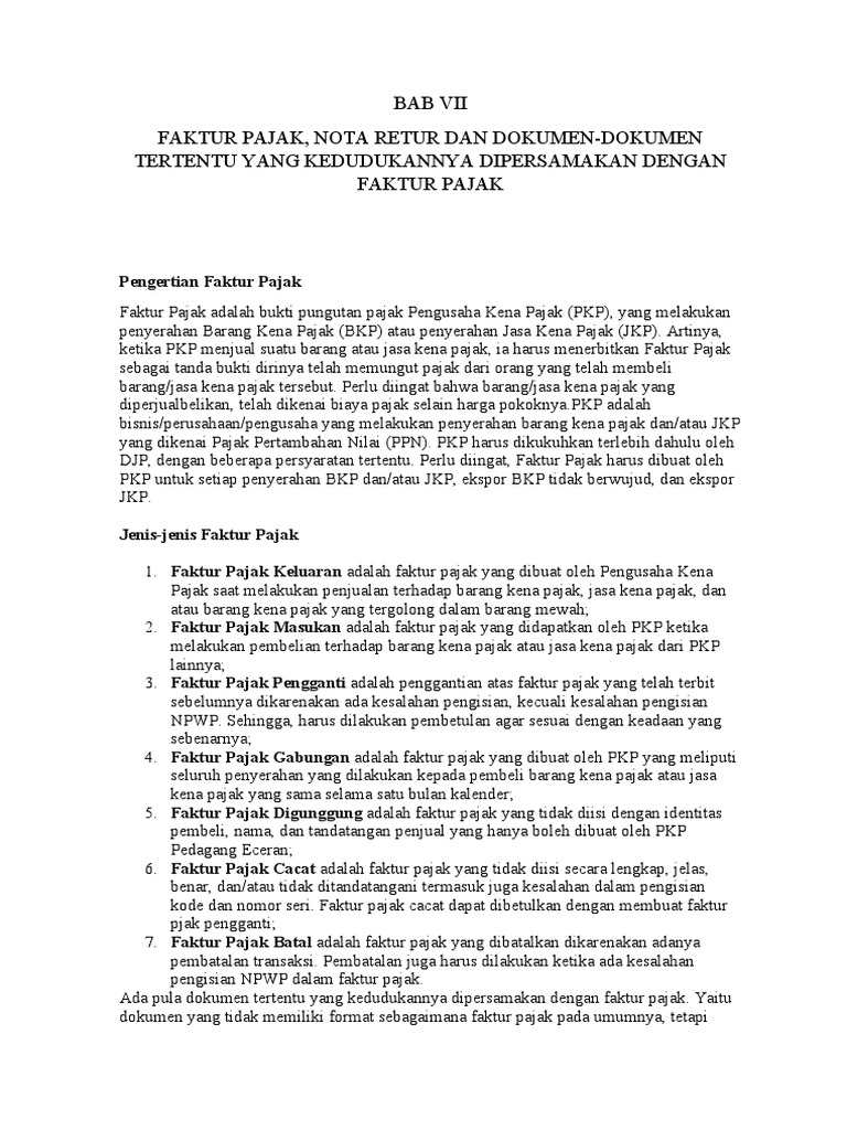 Nota Retur Pajak dan Faktur Pajak | PDF | Pengelolaan Keuangan & Uang