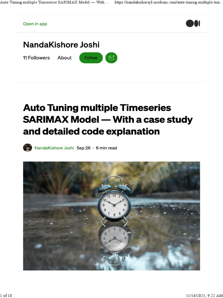 Auto Tuning Multiple Timeseries SARIMAX Model - With A Case Study and ...