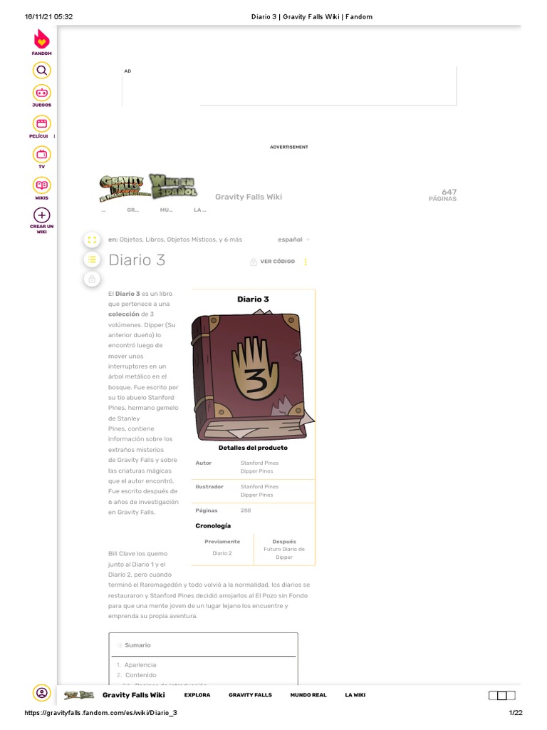 Diario 3 - Gravity Falls Wiki - Fandom | PDF | Wiki | Fantasmas