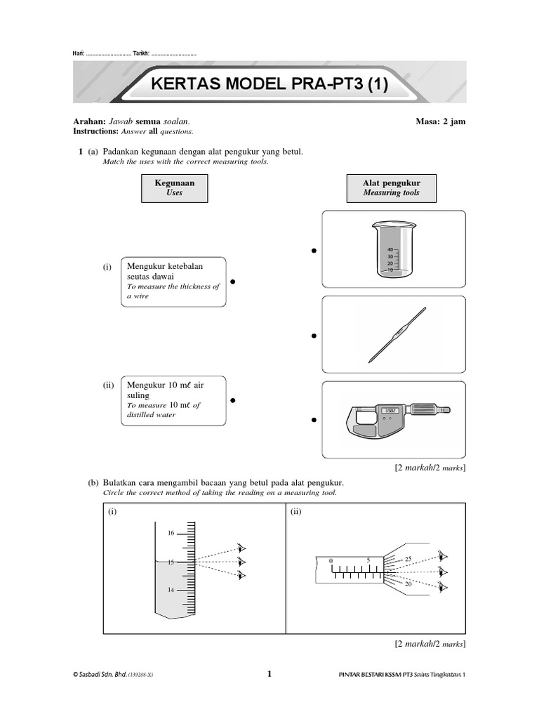 Kertas Model Pra Pt3 1 Modul Aktiviti Pdf Karbon Dioksida Kimia