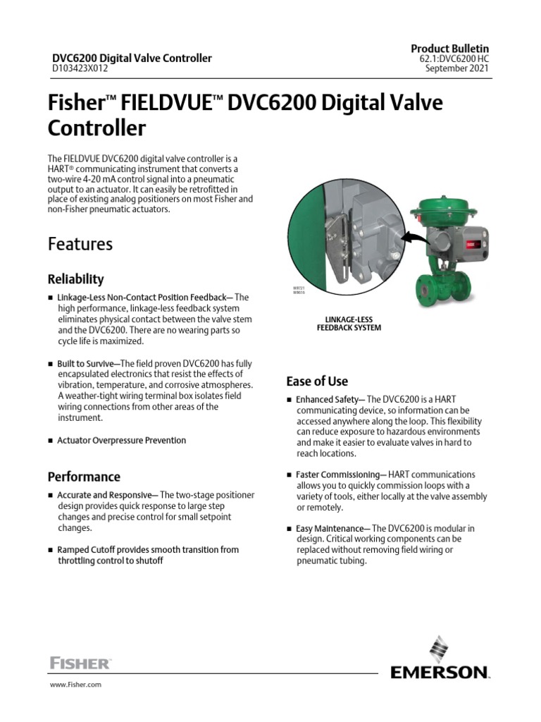 Fisher Fieldvue DVC6200 Digital Valve Controller: Features | PDF ...