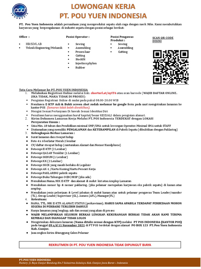 Lowongan Kerja Pyi New Final | PDF