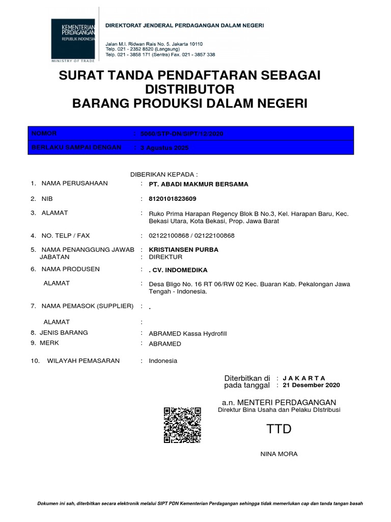 Sipt CV Indomedika | PDF