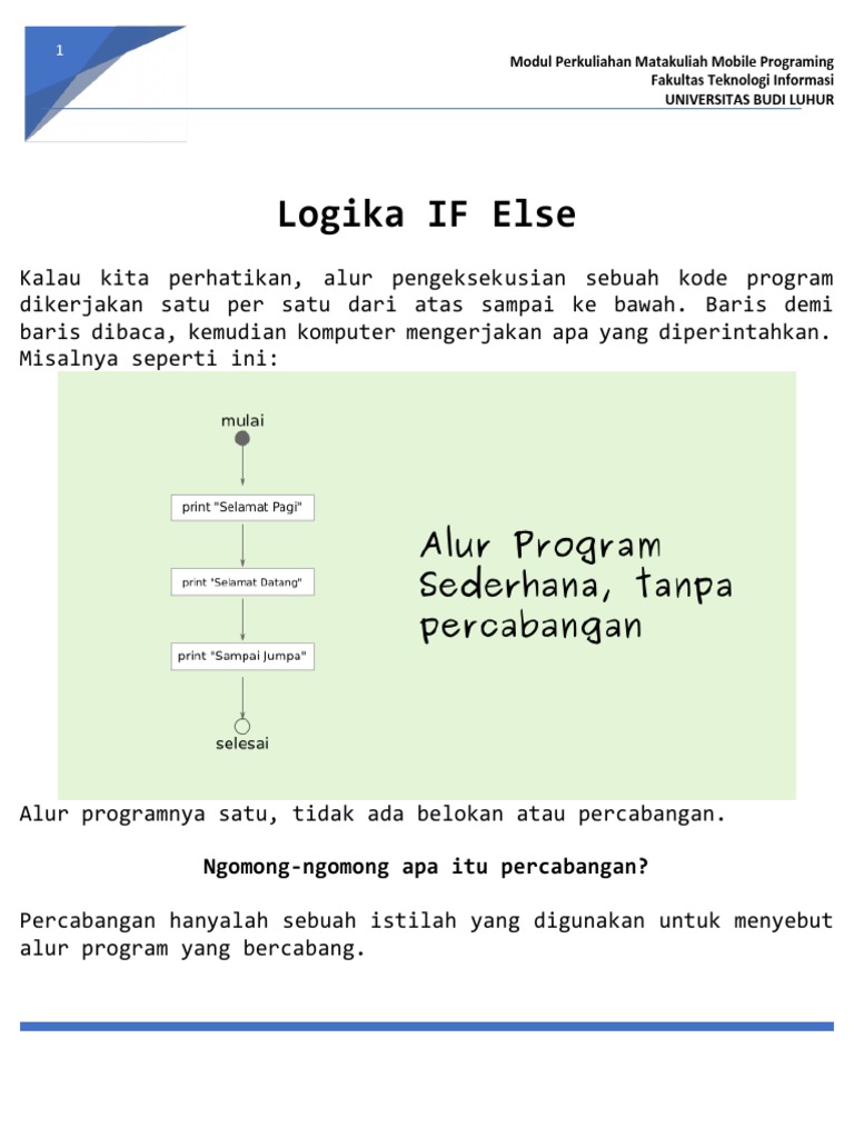 Logika Percabangan IF dalam Java | PDF | Metode & Bahan Ajar