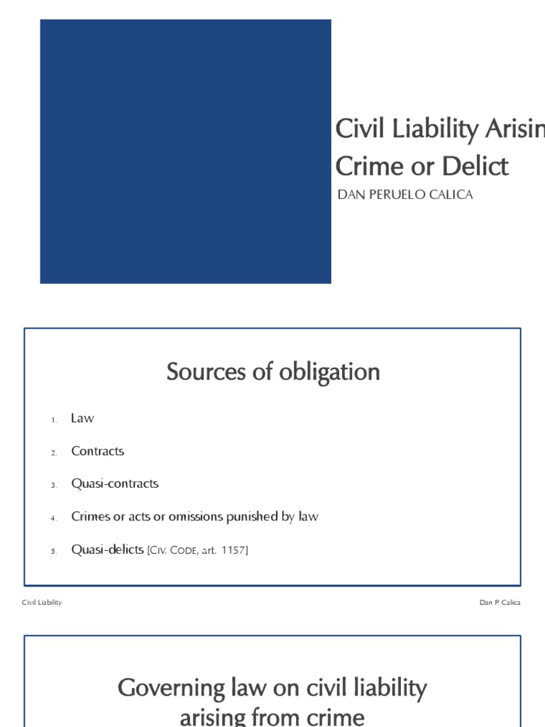 Civil Liability | PDF | Damages | Legal Liability