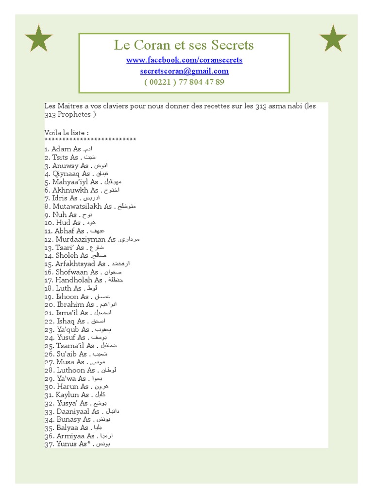 313 Prophètes | PDF | Old Testament People | Prophecy