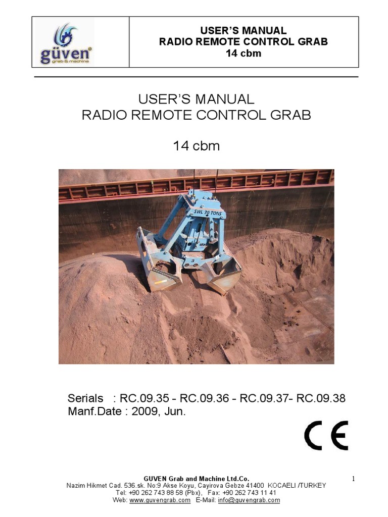 Grab Guven User Manual | Download Free PDF | Crane (Machine) | Battery ...