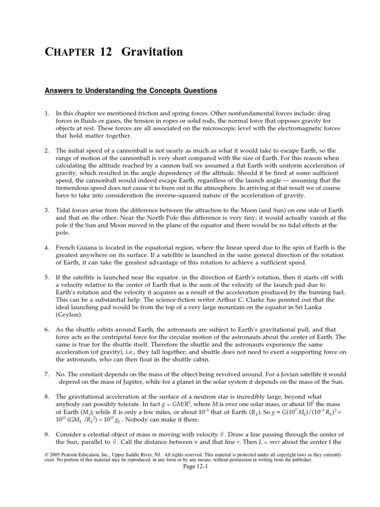 CH 12 Sol | PDF | Orbit | Force