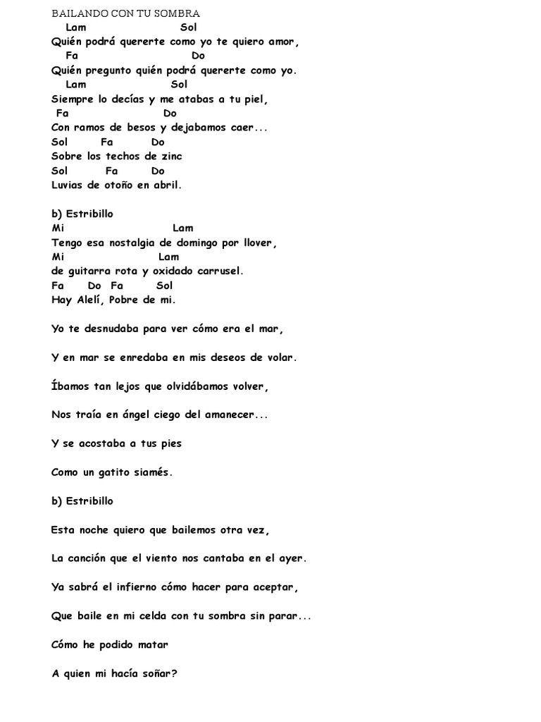 Bailando con tu sombra: Letra y significado | PDF