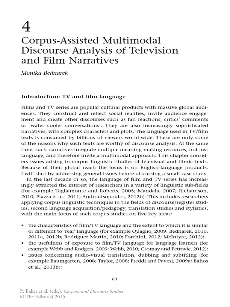 Corpus-Assisted Multimodal Discourse Analysis of Television and Film ...