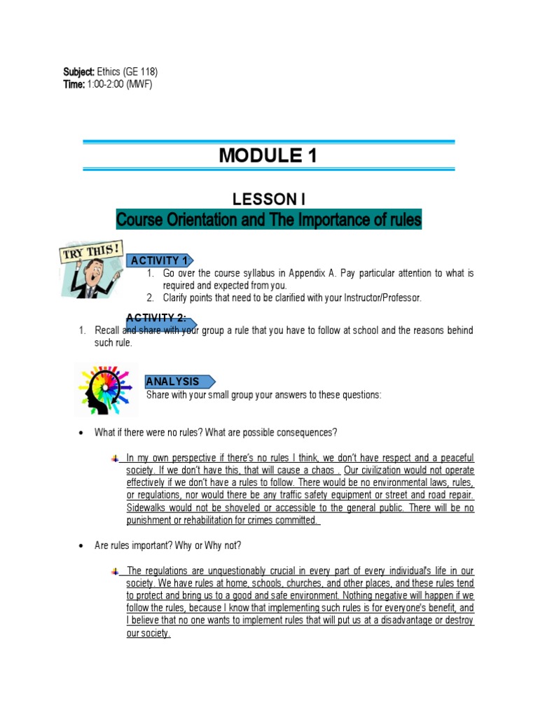 GE 118 - Lesson 1 Classwork (Module 1) | PDF | Crime & Violence | Crimes