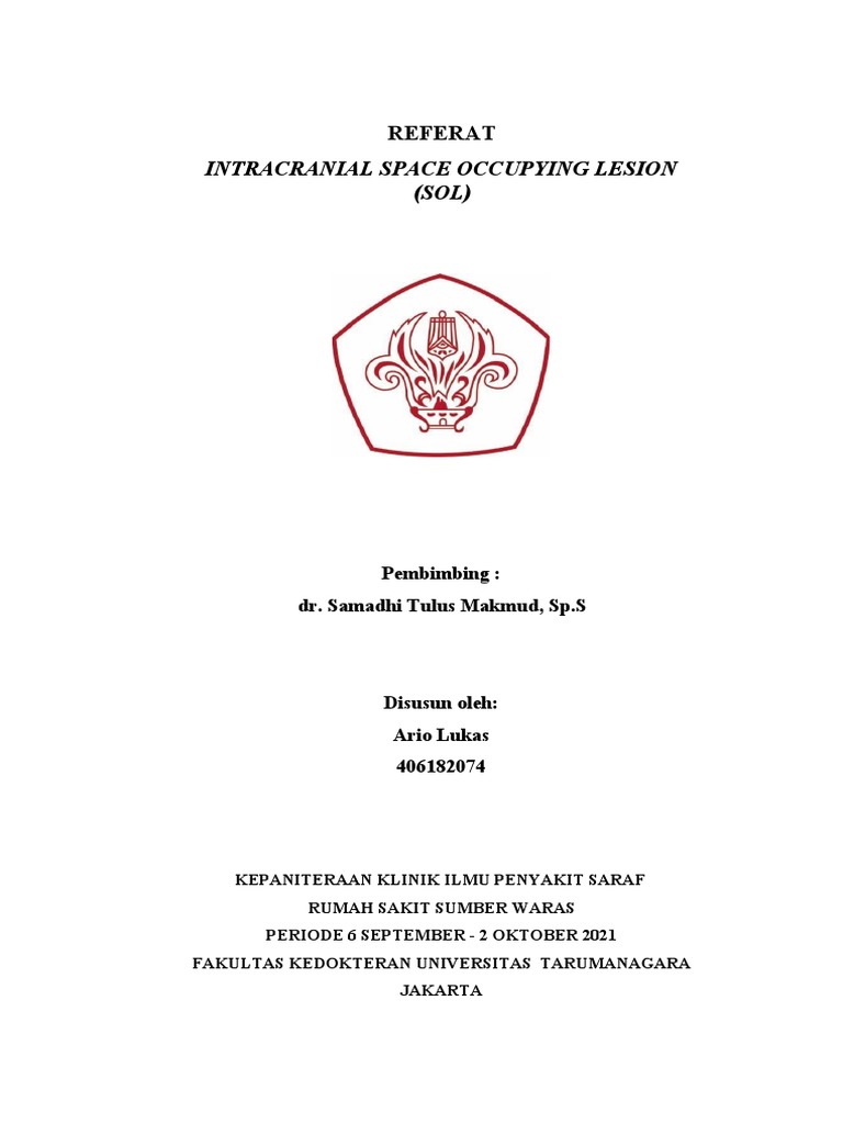Definisi dan Epidemiologi SOL Intrakranial | PDF