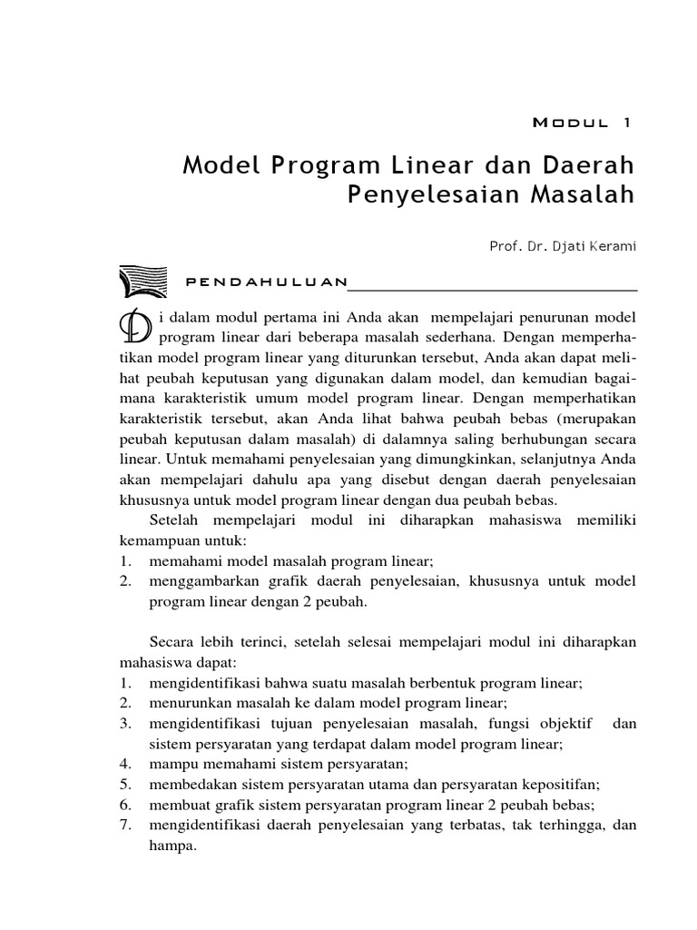 Modul Pemrograman Linear | PDF | Seni | Komputer
