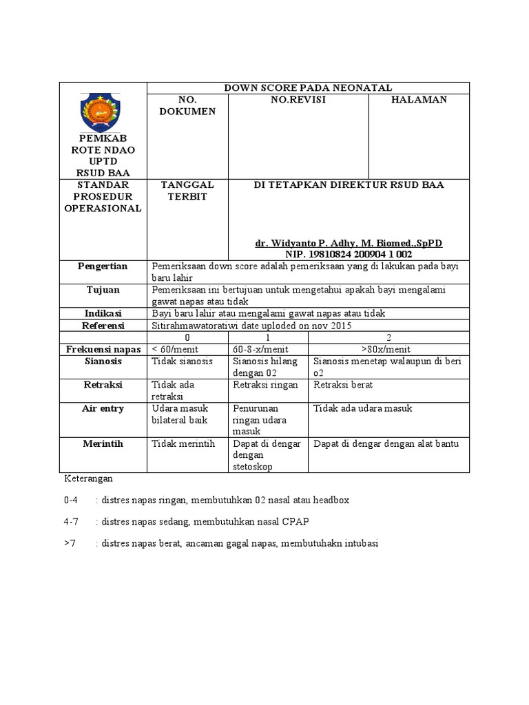 Sop Down Score | PDF
