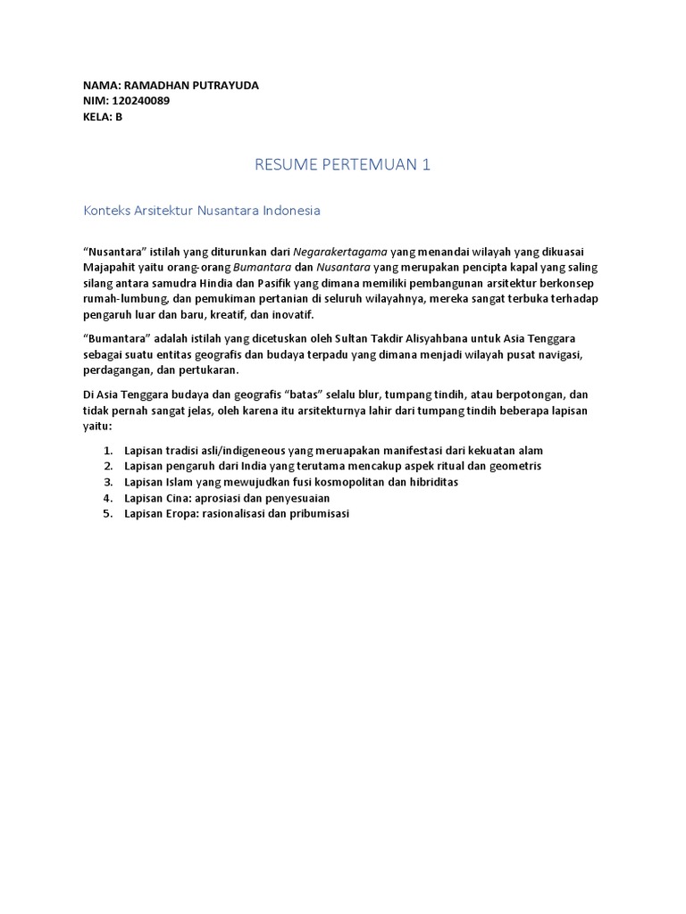 Ramadhan Putrayuda - 120240089 - Resume 1 | PDF | Ilmu Sosial | Sejarah